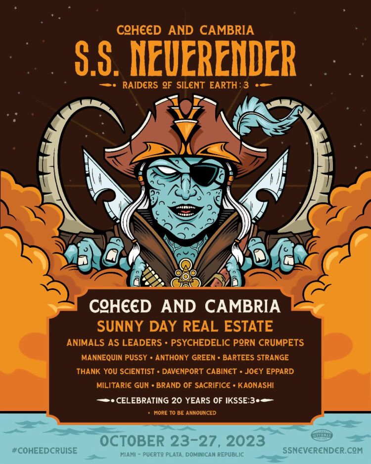 Coheed & Cambria Announce Return Of The S.S. Neverender Cruise
