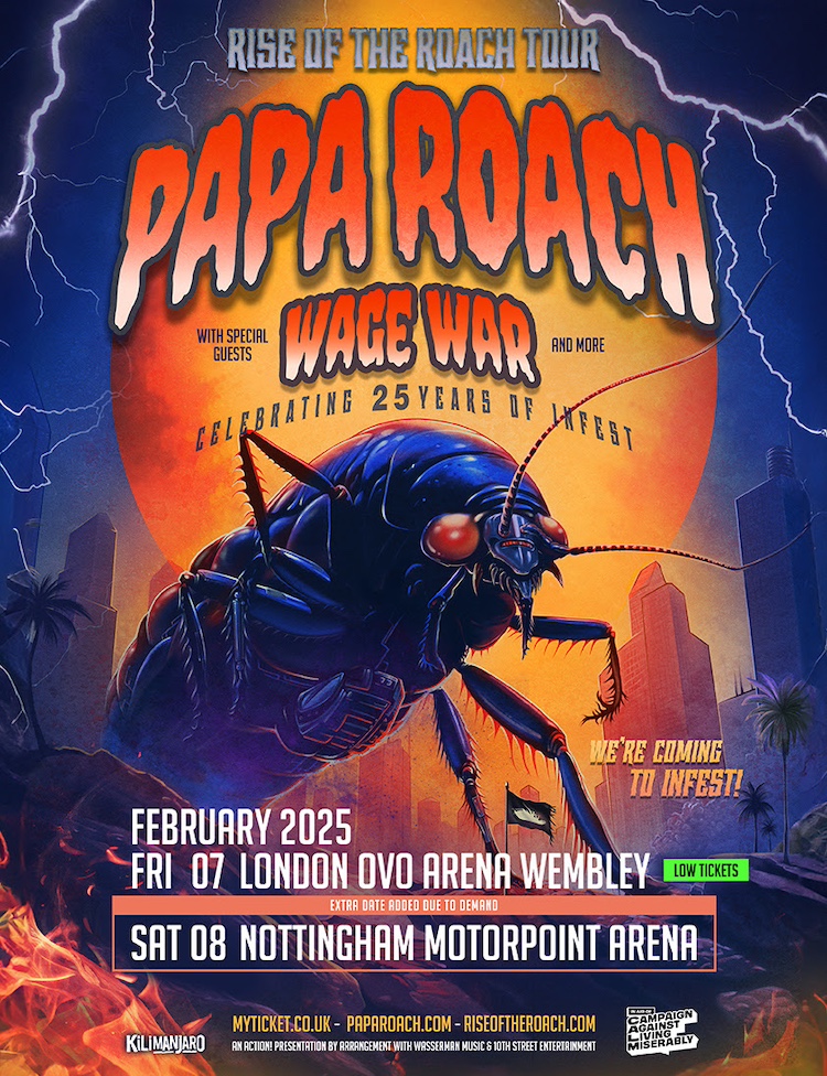 Papa Roach Announce Wage War As Support For UK Arena Shows