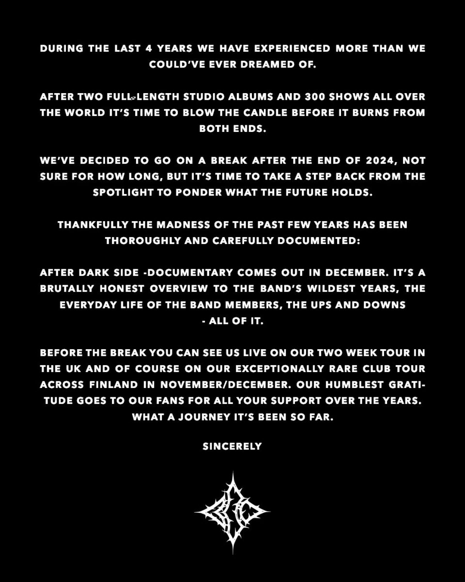 Blind Channel Announce Extended Break