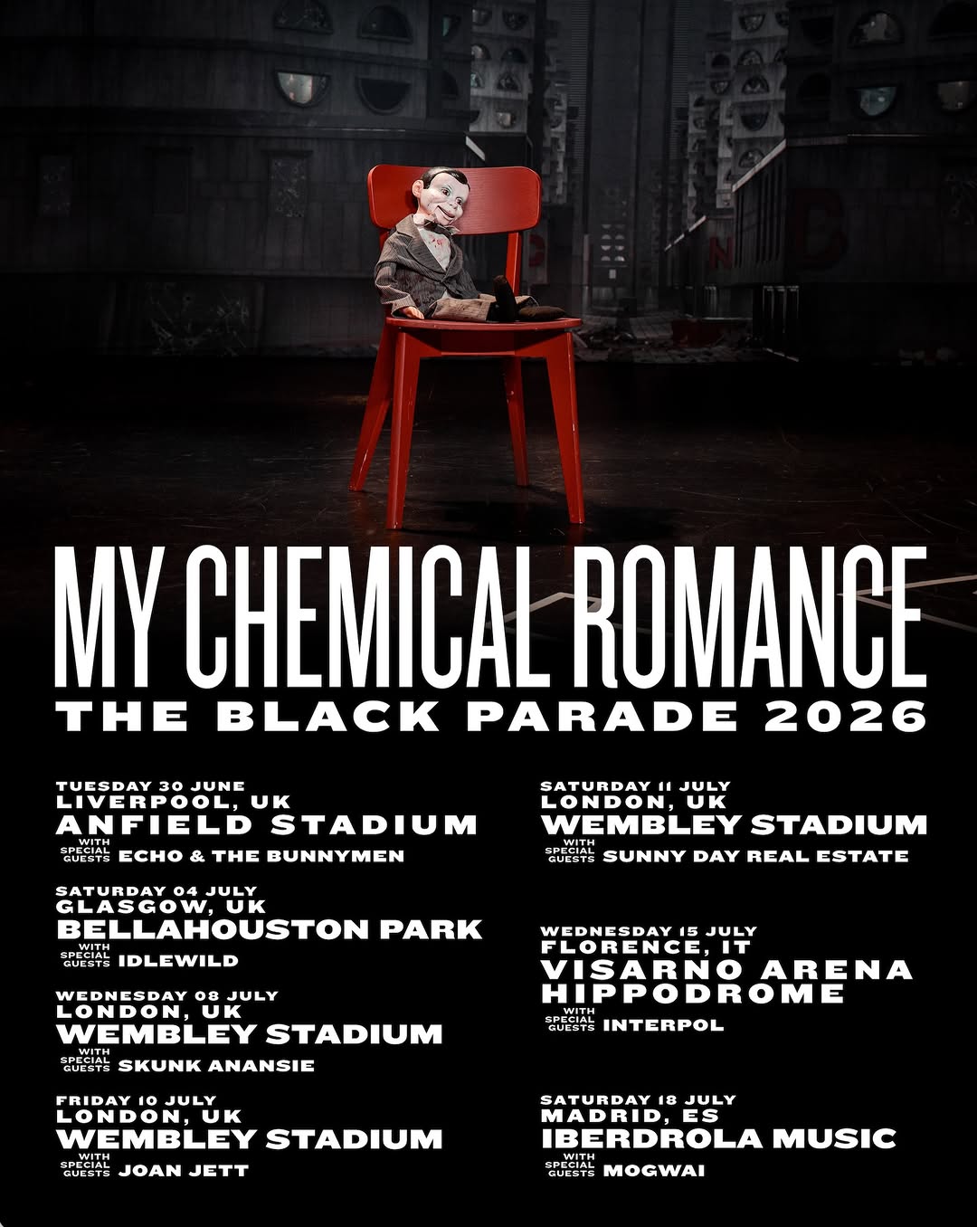 My Chemical Romance Reveal UK/EU Tour Support Acts