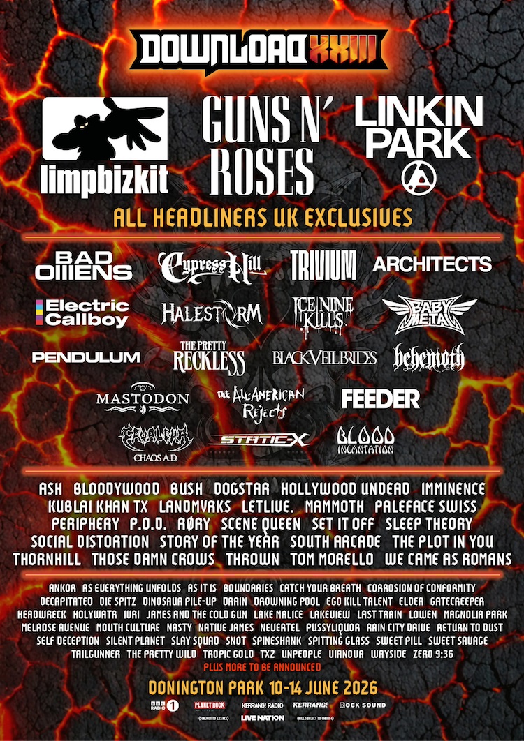 Download Festival 2026: Linkin Park, Limp Bizkit, Guns N' Roses & More