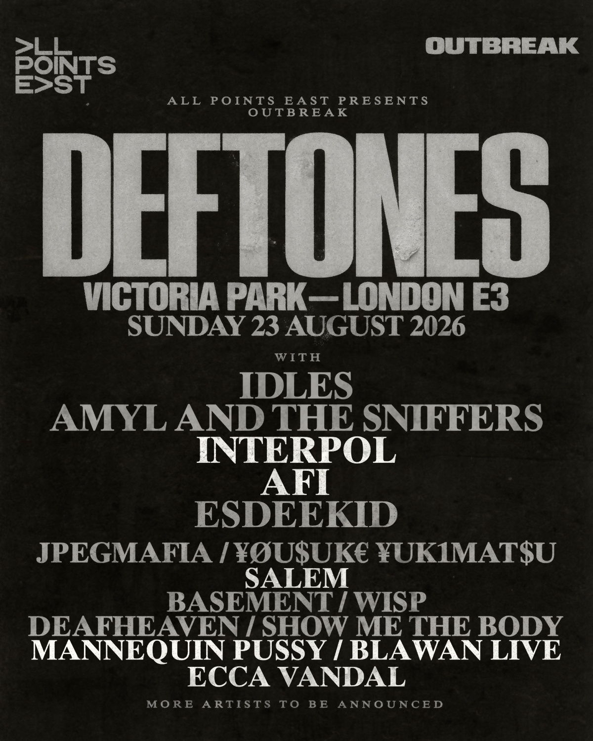 AFI, Ecca Vandal & More Added To Outbreak Fest London